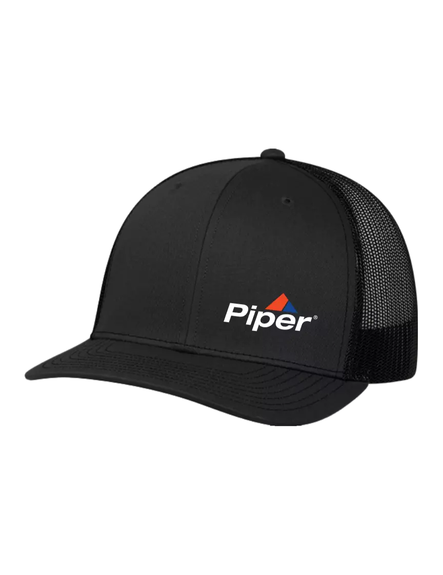 Richardson Adjustable Snapback Original 112 Trucker Cap Black w/Black ...