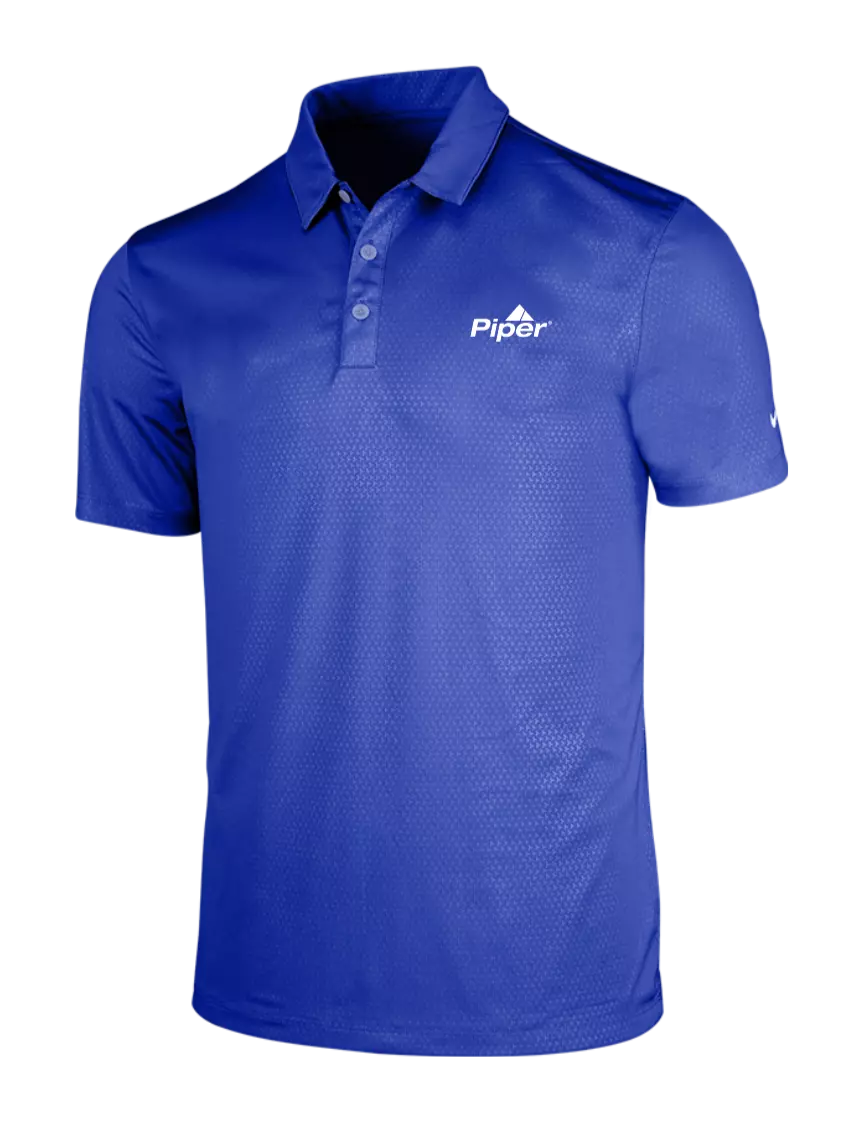 NIKE Dark Royal Dri-Fit Embossed Tri-Blade Polo w/Piper Logo