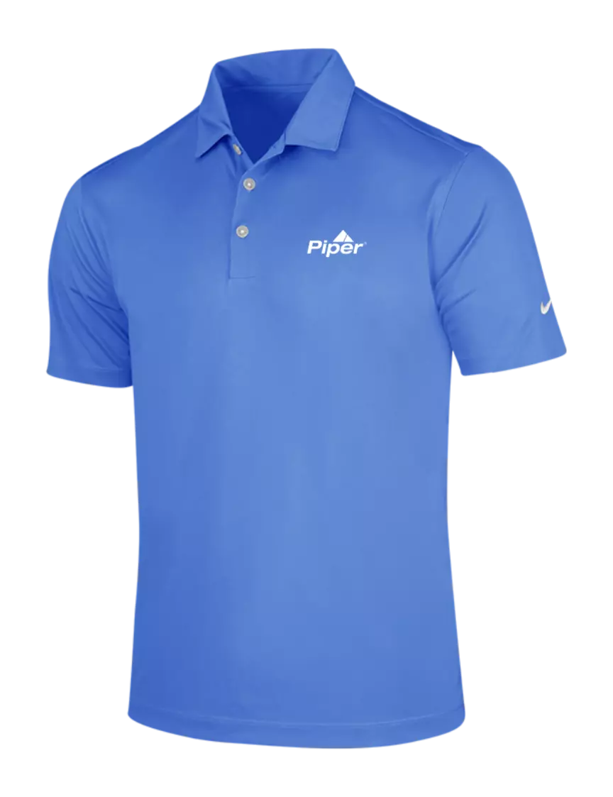 NIKE Light Royal Blue Dri-Fit Vertical Mesh Polo w/Piper Logo
